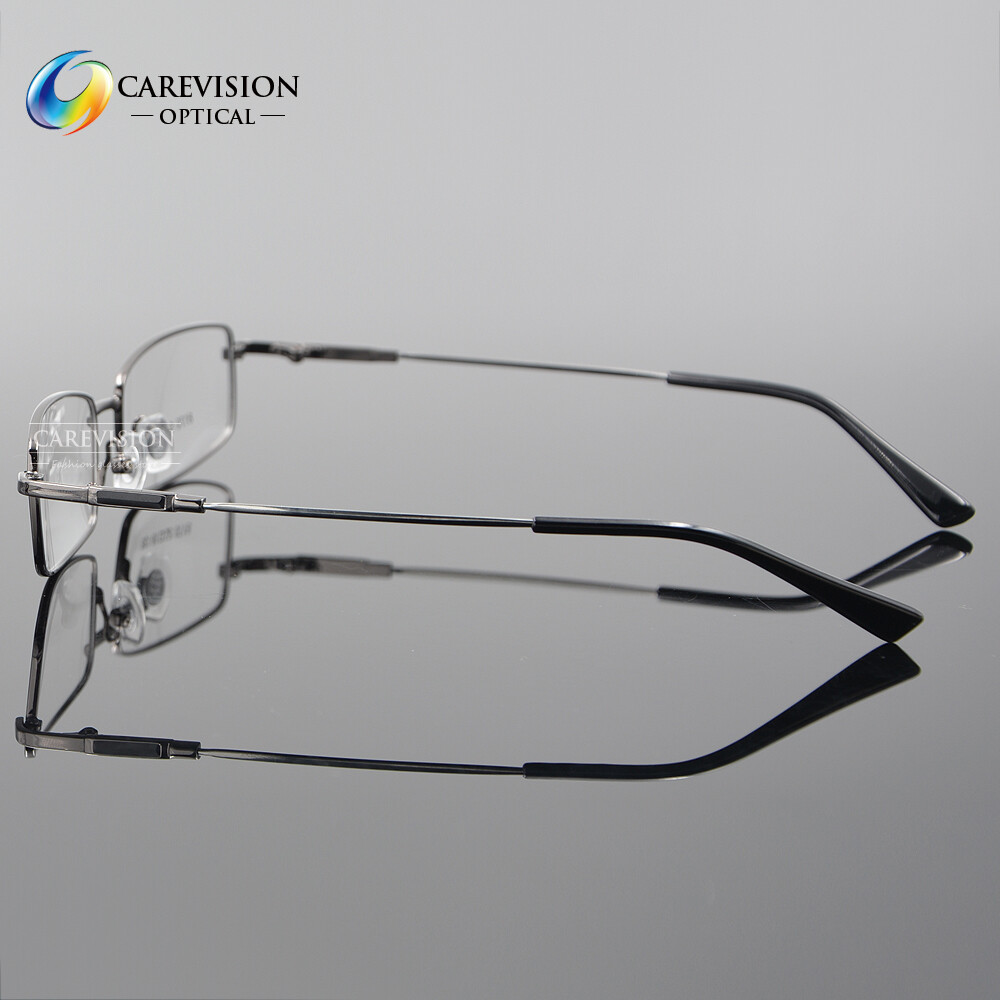 Men's Titanium Alloy Full Rim Flexible Eyeglasses Frame Rectangle ...