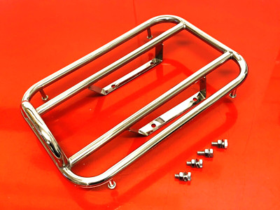 LAMBRETTA LI3 SX TV3 LIS GP DL POLISHED S/STEEL REAR CARRIER RACK WITH ...