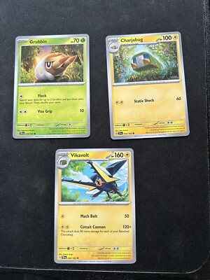 Pokémon - Grubbin + Charjabug + Vikavolt - 018, 055, 056/162 ...