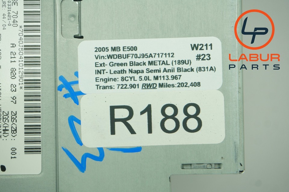 +R188 W211 W219 MERCEDES 03-08 E CLS CLASS NAVIGATION RADIO COMMAND ...