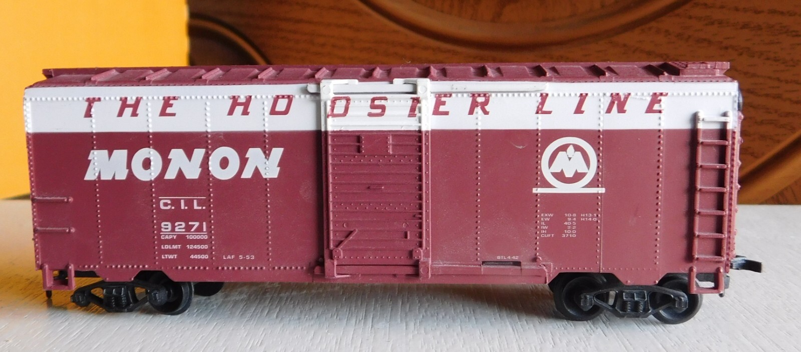 Life-Like PS-1 SD 40' 5" Boxcar ~ MONON RR ~ "The Hoosier Line" Rd ...