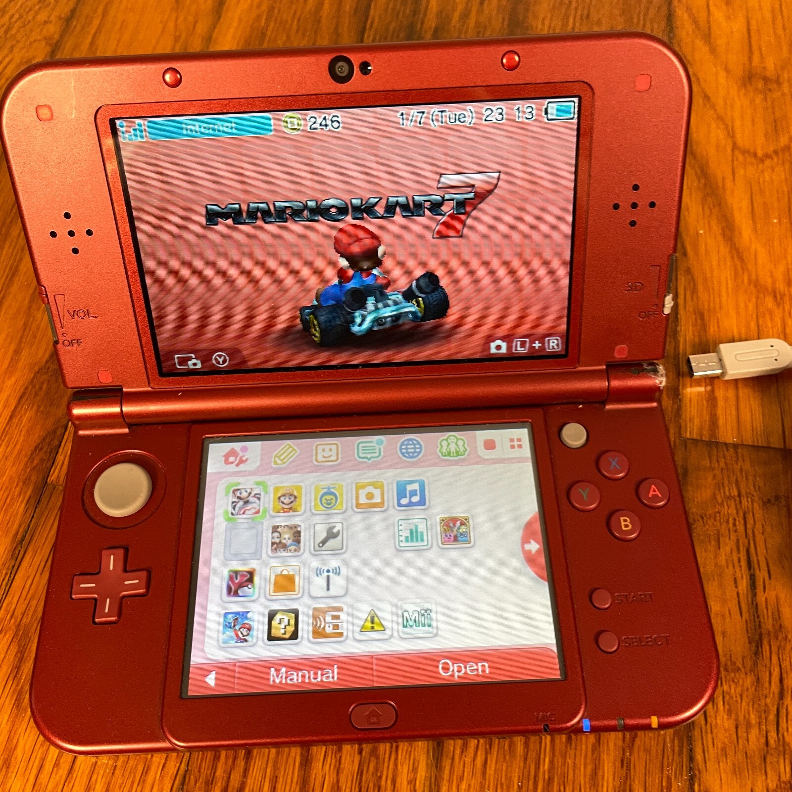 Nintendo “New” 3DS XL Metallic Red Handheld Console System RED-001 Top ...