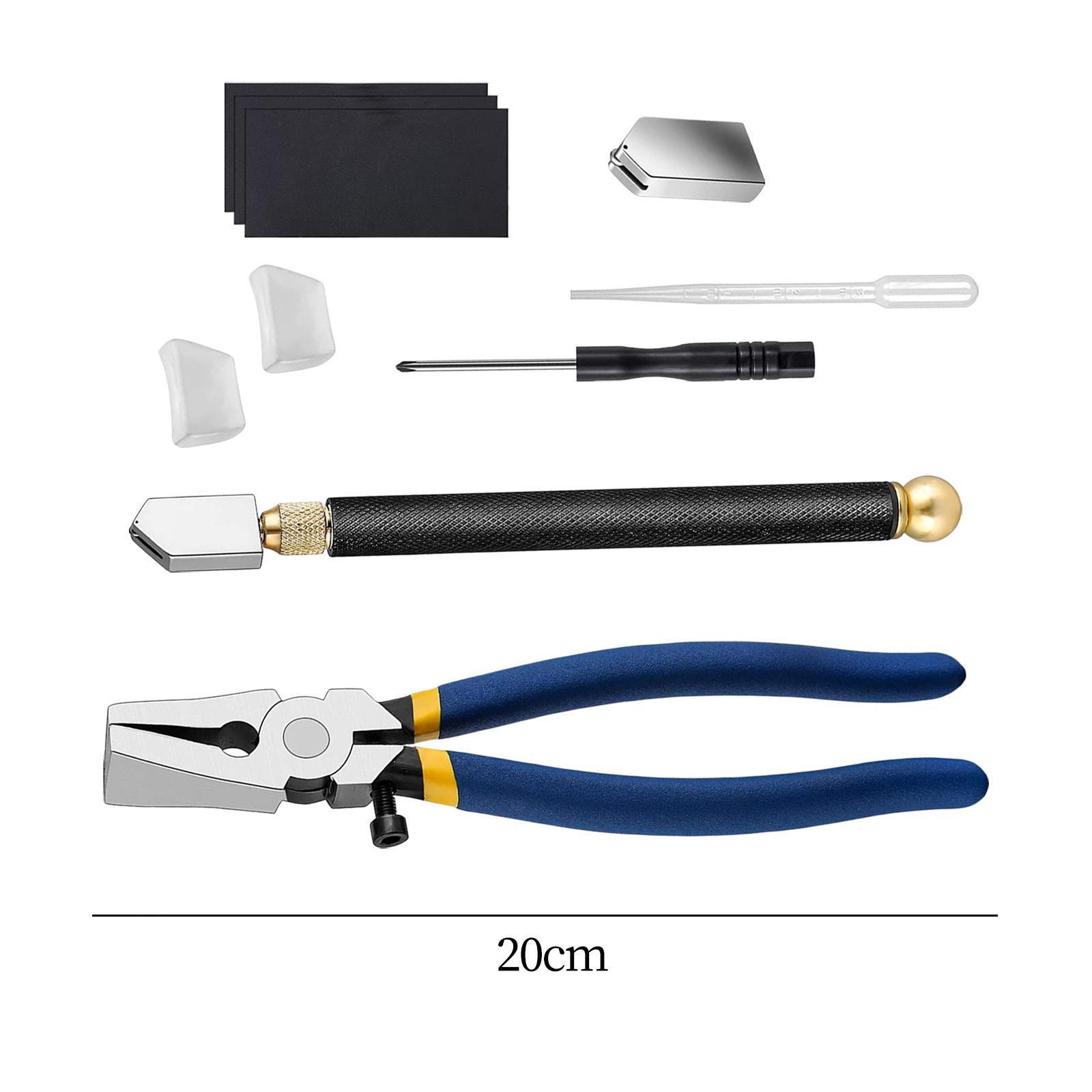 10Pcs Glass Cutting Tool Kit for Breaking Fusing Stained Glass | eBay