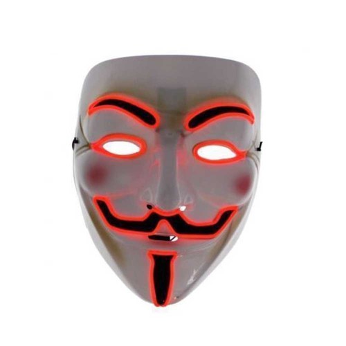 LED Red Mask Light Up Scary Bonfire Night Halloween Costume Purge Props ...