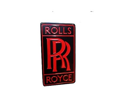 Early Rolls Royce Car Front / Rear Red & Black Coated RR Brass Emblem ...