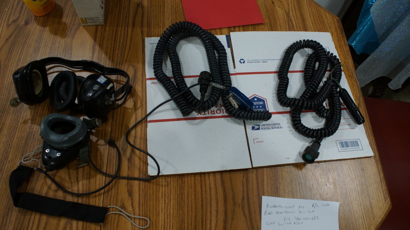 NASA-KSC OIS MILITARY HEADSET ROANWELL CORP NY R/C 612-386-001-682 JET ...