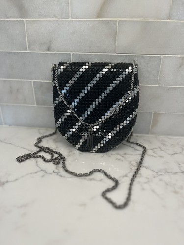 Vintage Mesh/Slinky Bag Black & Silver | eBay