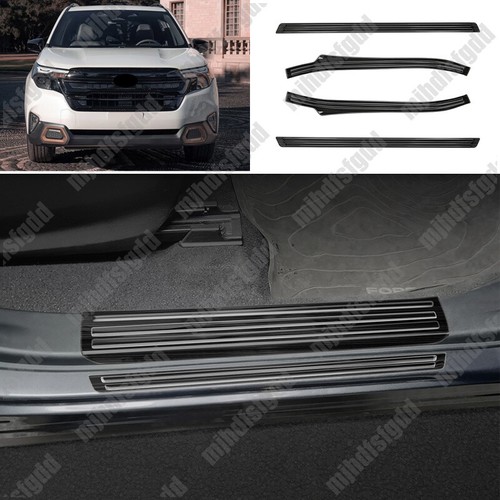 Black Titanium Door Sill Plate Scuff Cover Guard 4pcs For Subaru ...