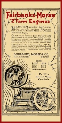 1920 Fairbanks Morse Z Farm Engines of Chicago NEW Sign 8 x 16" USA ...