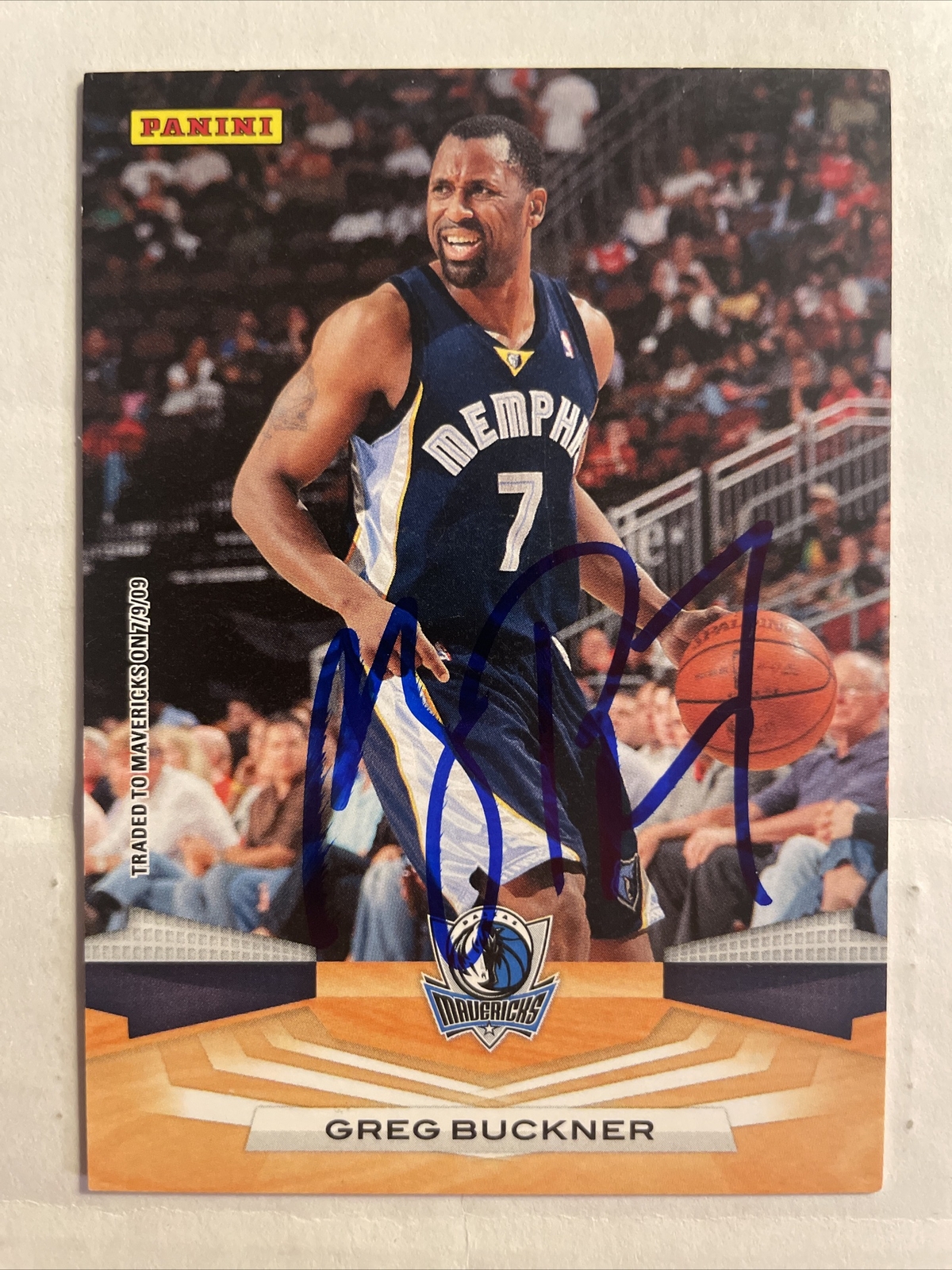 2009 Panini Greg Buckner Autographed Card Dallas Mavericks #160 CB1131 ...