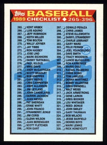 1989 Topps #378 Checklist 265-396 8 - NM/MT | eBay