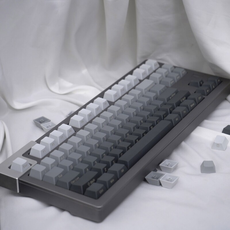 125 Keys GrayGradient Keycaps Thick PBT Dye Sublimation CherryProfile ...