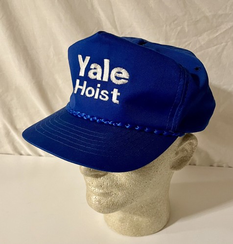 Vintage Yale Hoist Trucker Hat Rare Ratchet Back Rope Bill Forklift Cap ...