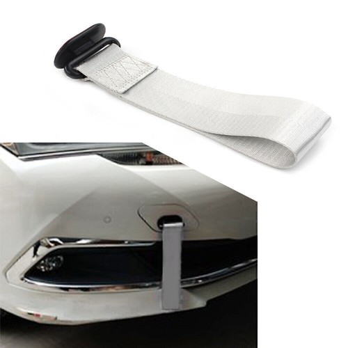 Gray Car Tow Towing Strap Belt Rope Rally Hook Universal FIT Rear/Front ...