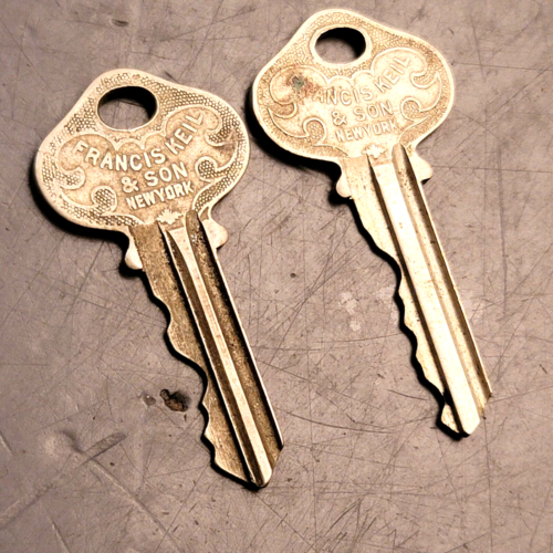 Lot of 2 Vtg Francis Keil & Son Ornate Decorative Keys New York ...