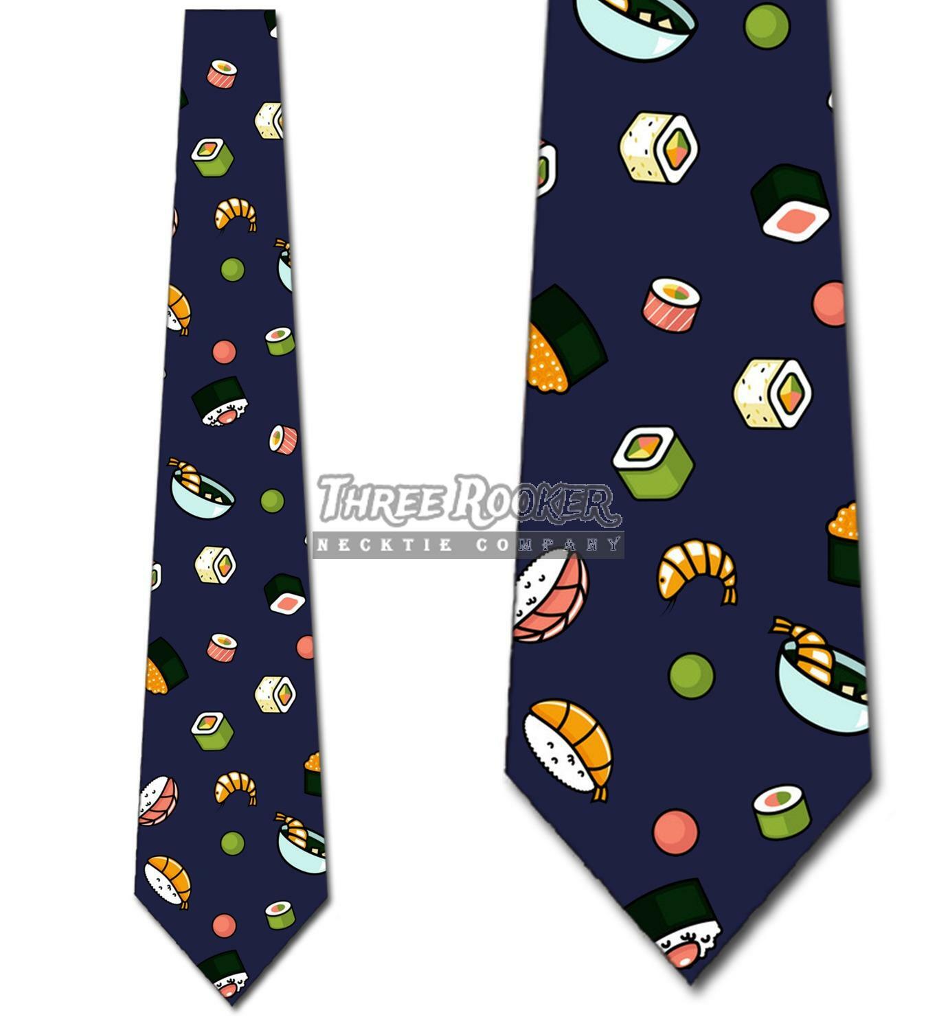 Sushi Ties Men's Japanese Neck Tie Popular Food Tie Navy | eBay