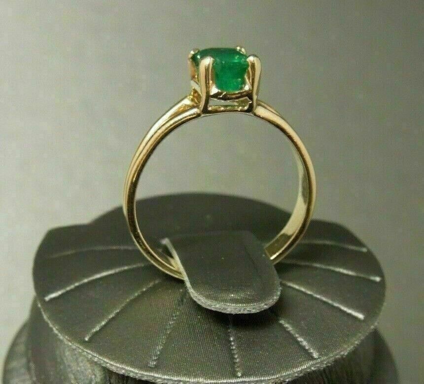 3Ct Emerald Lab-created Diamond Emerald Solitaire Ring 14K Yellow Gold ...