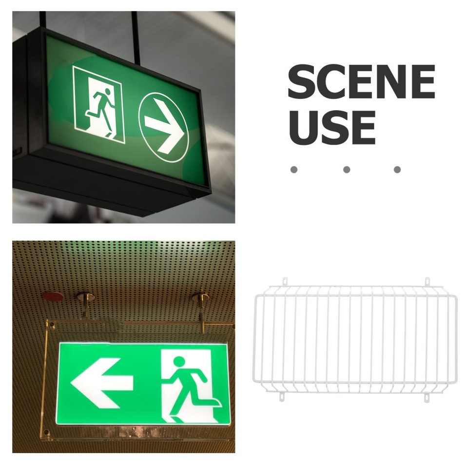 Wall Mount Emergency Light Wire Guard Exit Cage Protector Commercial ...