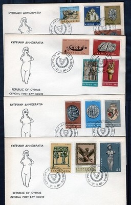 CYPRUS 1966 Definitive Set on 4 covers Official FDCs - Official Covers ...