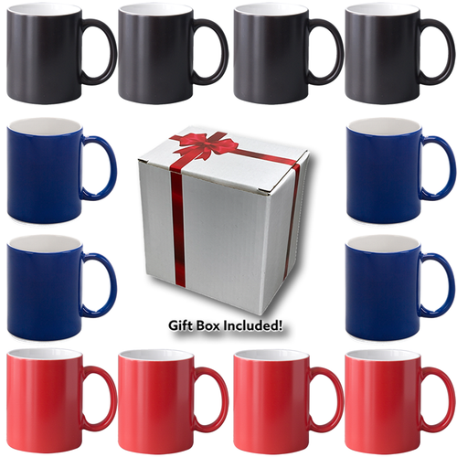 12pcs Sublimation Coffee Mugs Blanks, 11oz Changing Color , Red, Blue ...