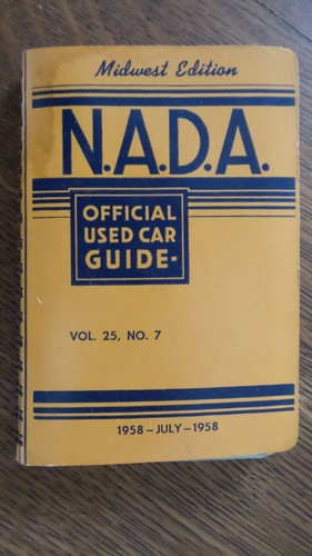 Vintage July 1958 NADA Official Used Car Guide | eBay