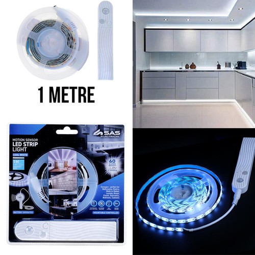 NEW LED Motion Sensor Strip Light Battery Operated -Requires 4 x AAA ...