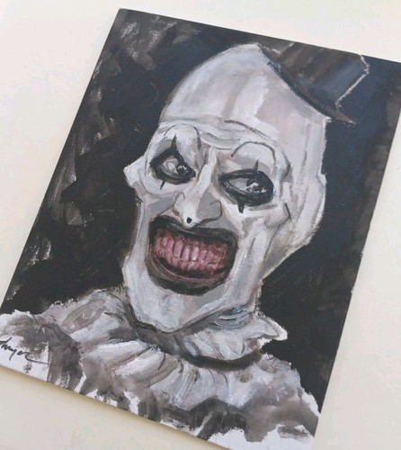 Original Art The Clown Terrifier Painting Thayer Art OOAK Halloween Not ...