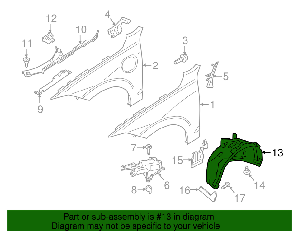 New Genuine Volvo XC60 Left Front Drivers Side Fender Wheel Arch Liner ...