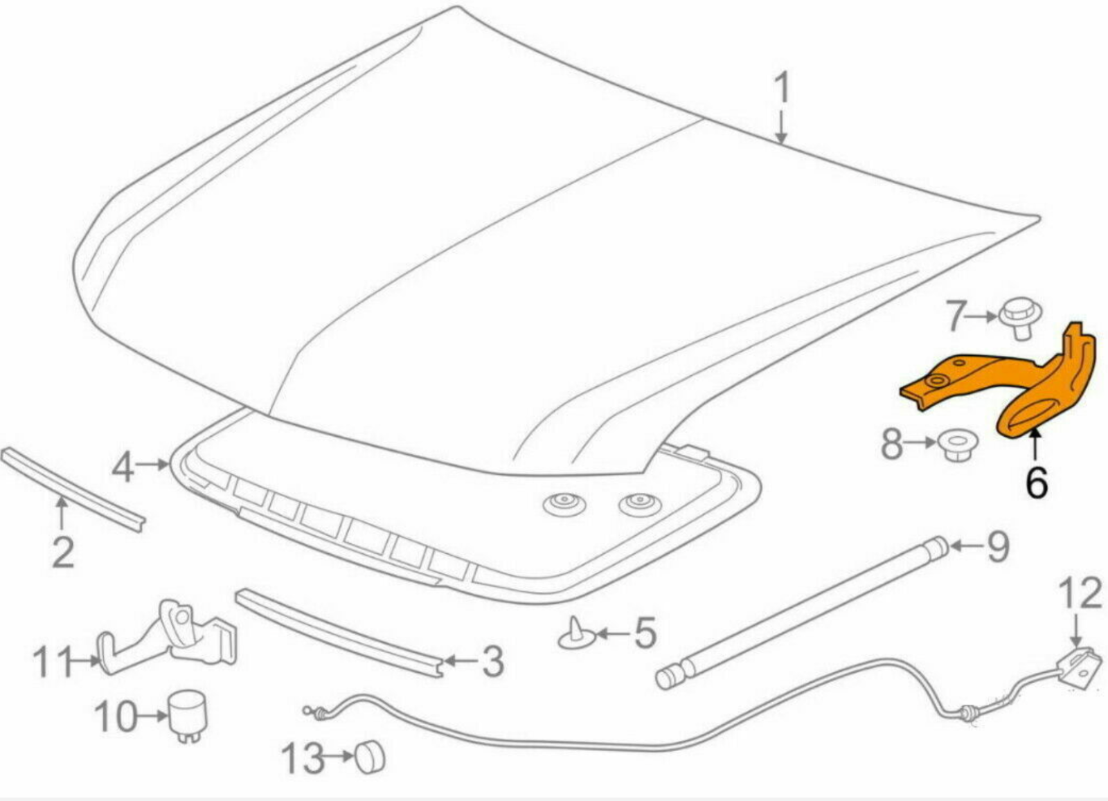 OEM 79110-1Y000 Hood Hinge Left LH Genuine Ups/Fedex# for Kia Picanto ...