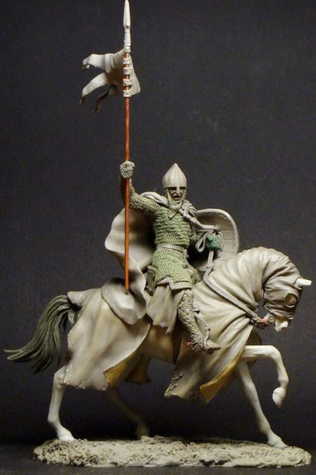 1/32 Resin Figures 54mm Ancient Knights rode horses （W/horse & base ...