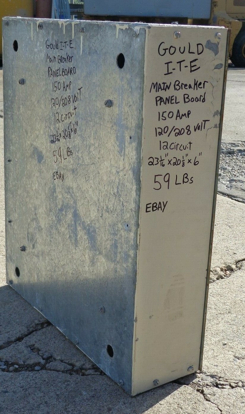 GOULD I-T-E MAIN BREAKER PANELBOARD 125 AMP 208/120 VOLT, 3 PHASE, 12 ...