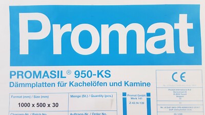 Promat Promasil 950 KS Isolierplatte Wärmedämmung 1 Platte 1000 x 500 x ...