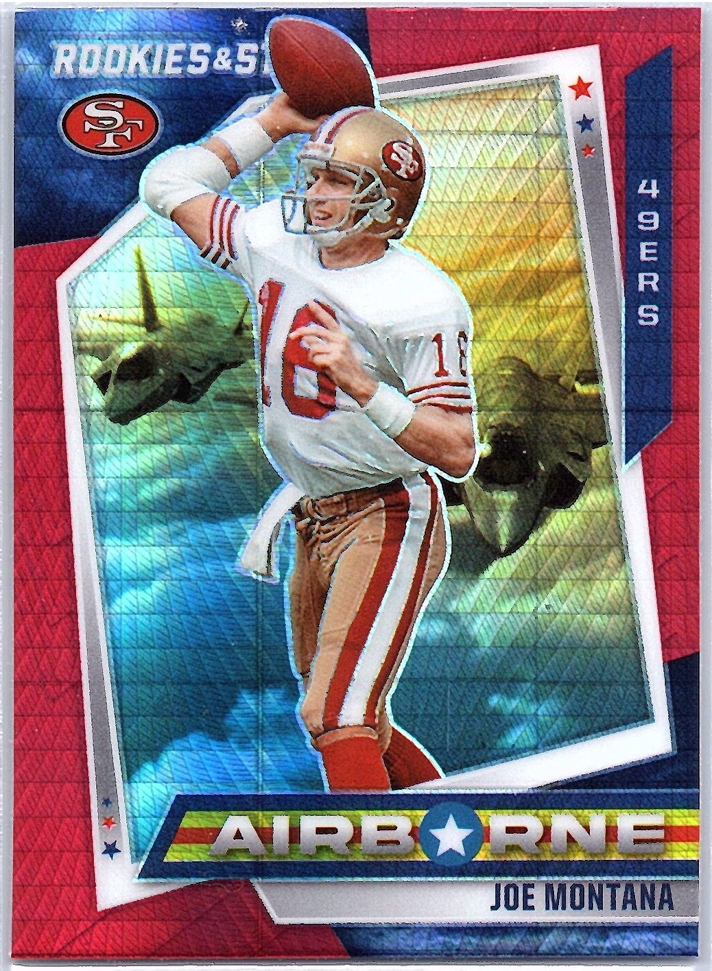 2021 Panini Rookies & Stars - Airborne Joe Montana #AB-25 Red Prizm for ...