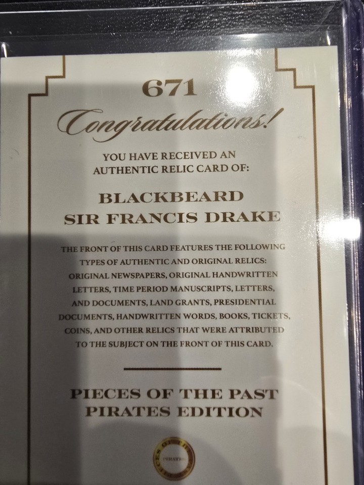 2025 Pieces of the Past Pirates BLACKBEARD & SIR FRANCIS DRAKE Jumbo ...