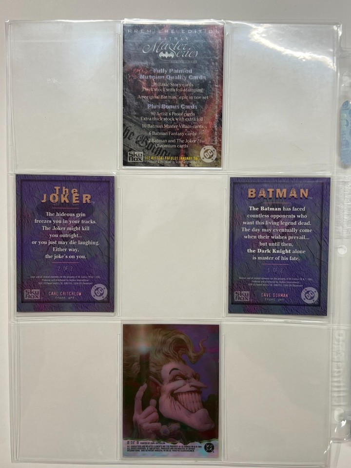 Vintage Rare Skybox DC 1995 Batman Master Series – Complete Base Set ...