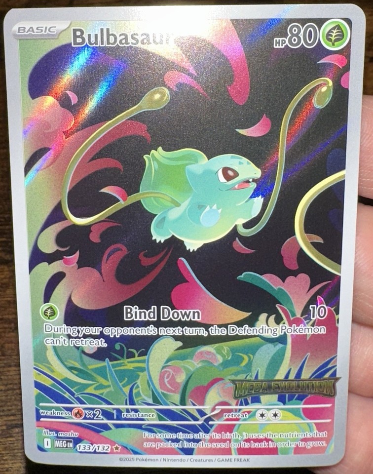 2025 Pokemon Mega Evolution Bulbasaur Card 133/132 STAMPED Promo | eBay