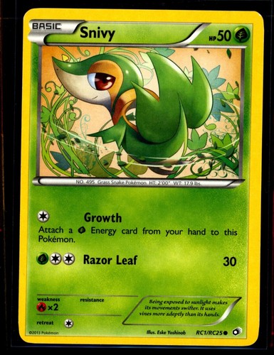 Snivy #RC1/RC25 Legendary Treasures: Radiant STARFOIL Pokemon MP 0405 ...