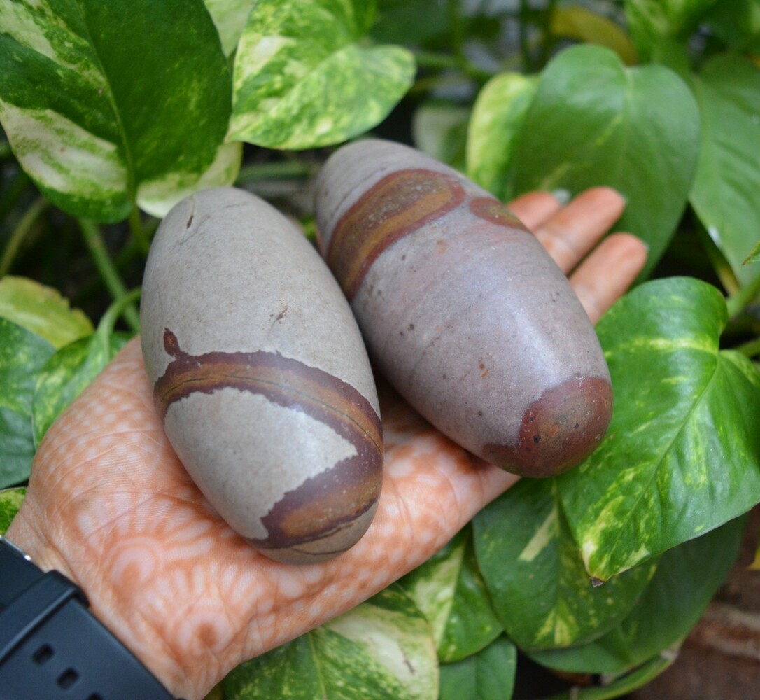 4" Natural Shiva Lingam ,Colorful Natural Narmada River Lingam-I-5544 ...