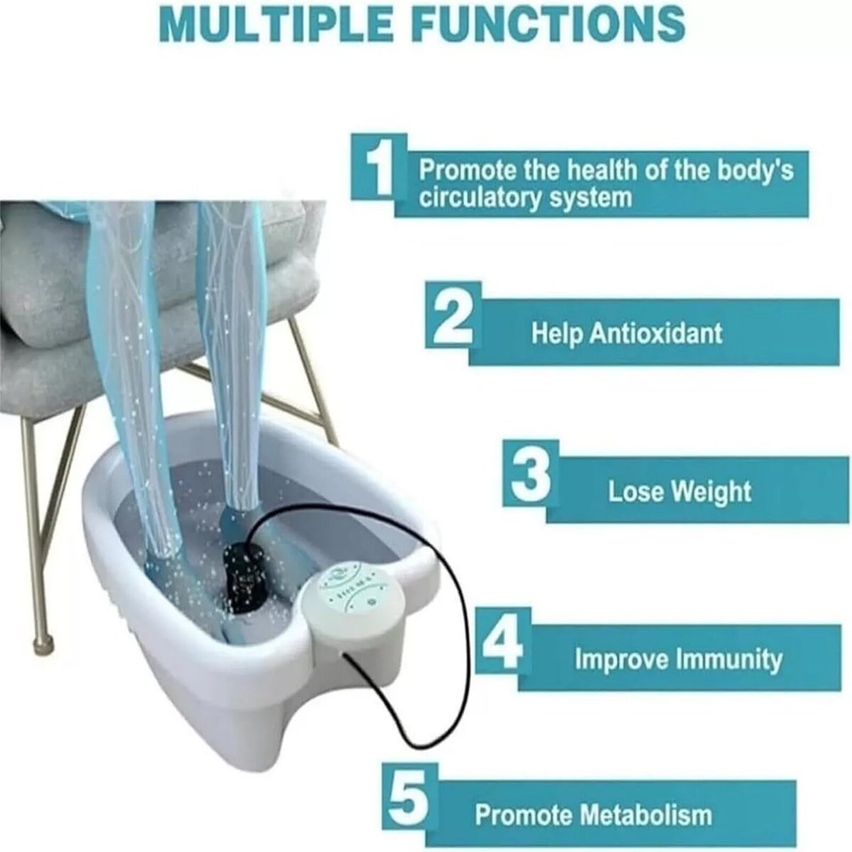 Healifeco 2.0 Foot Spa Detox Ionic at Home Bath Machine Soak to Remove ...