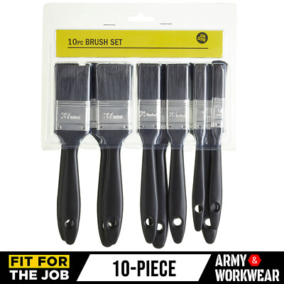 10 x Paint Brushes Synthetic Paintbrush Heads Disposable DIY Pack Set ...