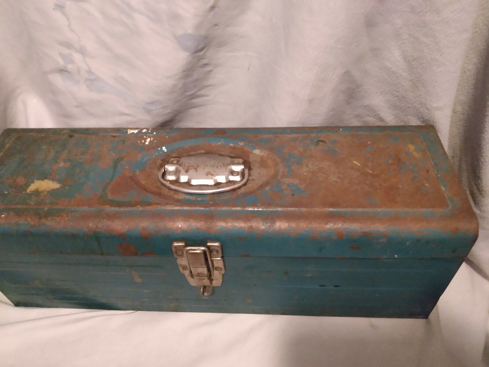 Vintage UNION UTILITY CHEST Blue Metal Tool Box Steel Leroy, NY | eBay