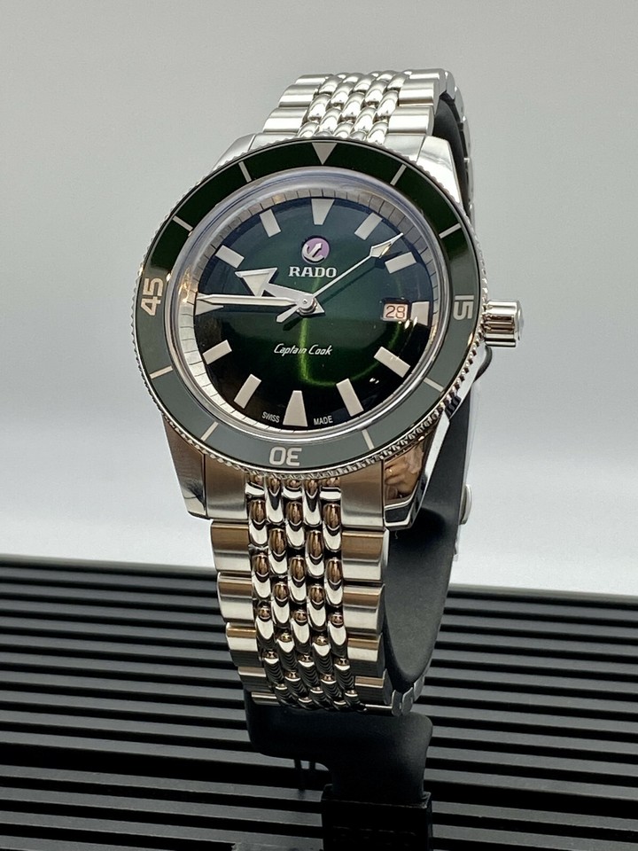 Rado Captain Cook Automatic Green Dial Stainless Men Watch R32505313 | eBay