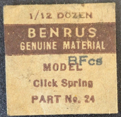 NOS NEW Genuine Benrus Watch Cal. BFCS - Click Spring - Part# 24 | eBay