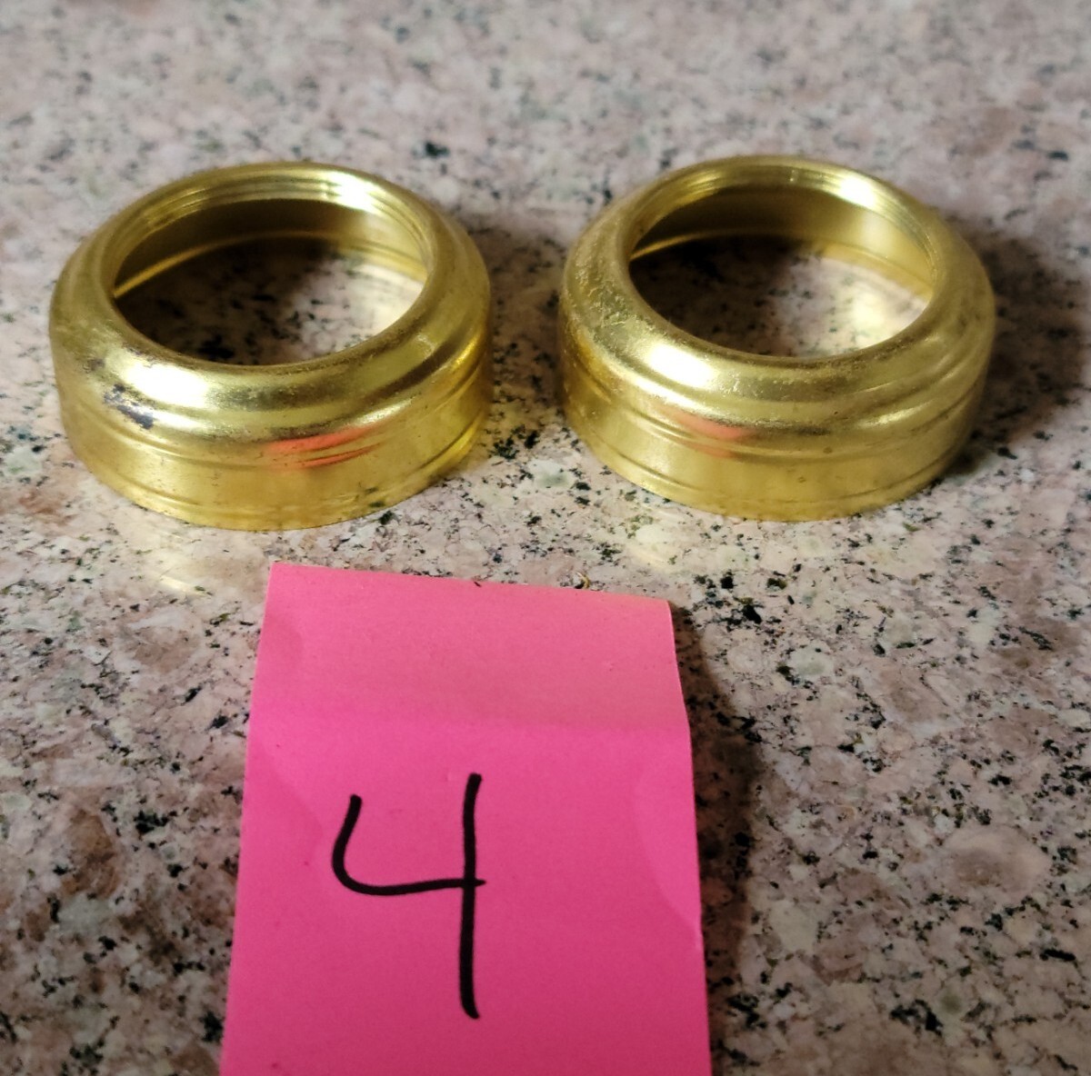 Lot Of Two #2 Unused Solid Brass Oil Kerosene Lamp Collars LOOK! Part ...