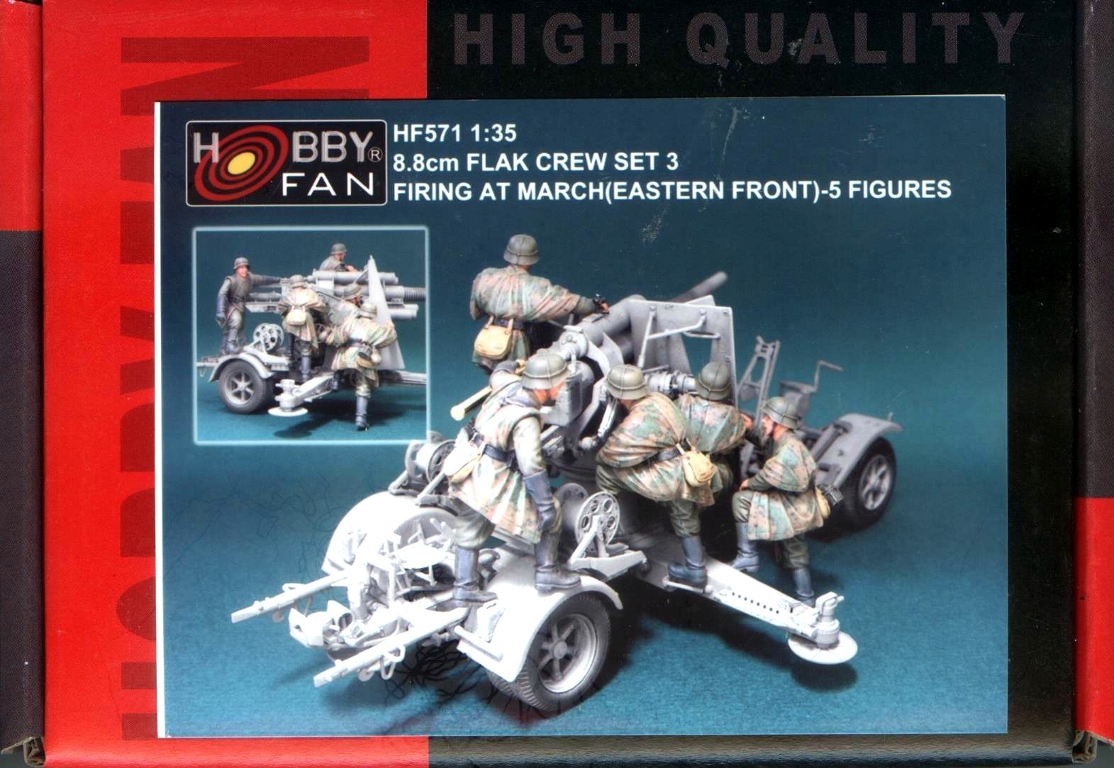 Hobby Fan 1/35 HF-571 WWII German 8.8cm Flak Crew Firing at March (Set3 ...