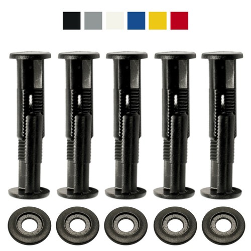 5x CLIPPING RIVETS FASTENER PLASTIC CLIP BLACK GRAY NATURAL YELLOW BLUE ...