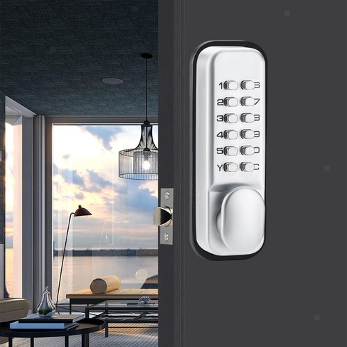 Keyless Mechanical Door Lock Push Button Digital Password with Keypad ...
