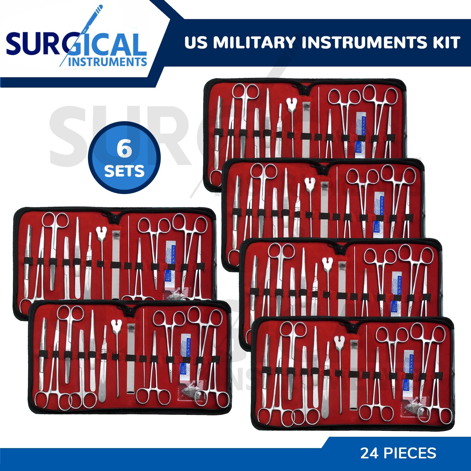 6 Sets 24 US Military Field Style Medic Instrument Kit - Medical ...