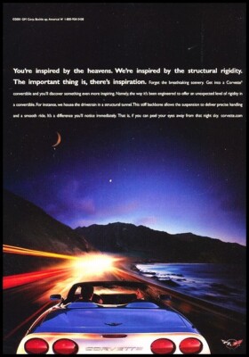 2001 Chevrolet Corvette Roadster Original Advertisement Print Art Car ...
