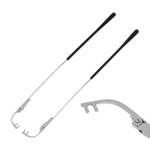 2pcs Silver 14cm Metal Rimless Eyeglass Temple Arm With End Tips 2.3mm ...